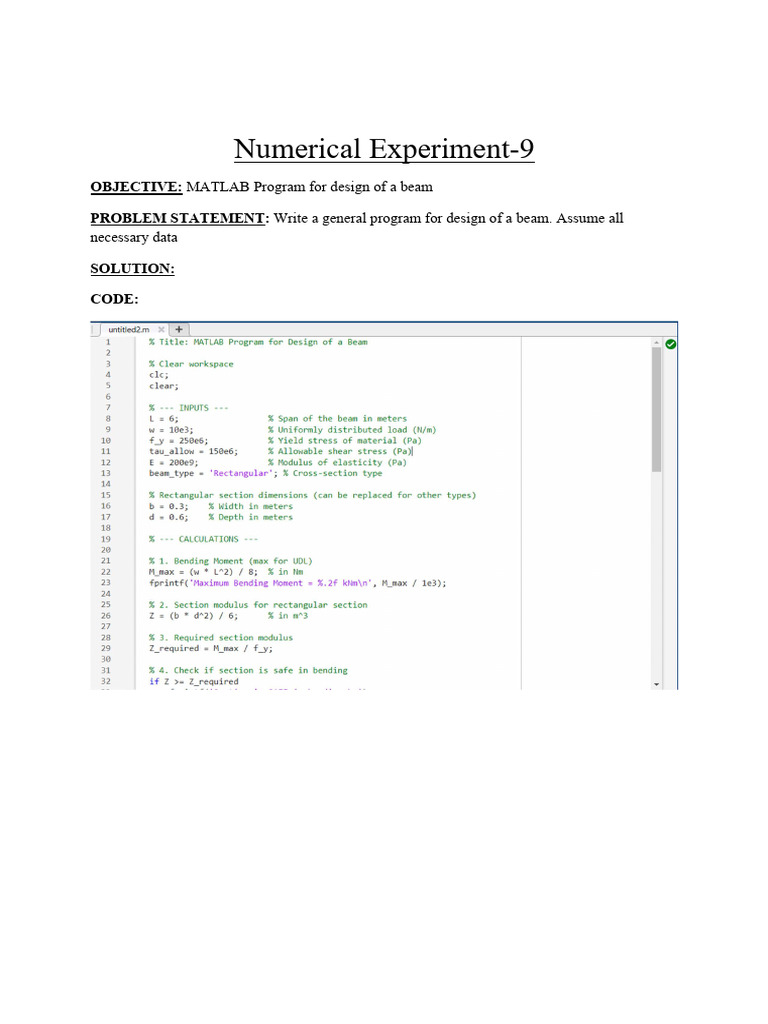 Numerical Experiment-9: Objective: Problem Statement | PDF
