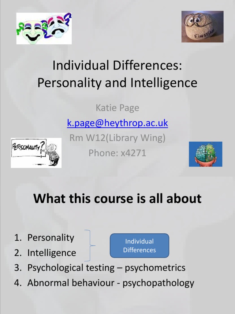 Lecture 1 Introduction To Individual Differences | PDF | Intelligence ...