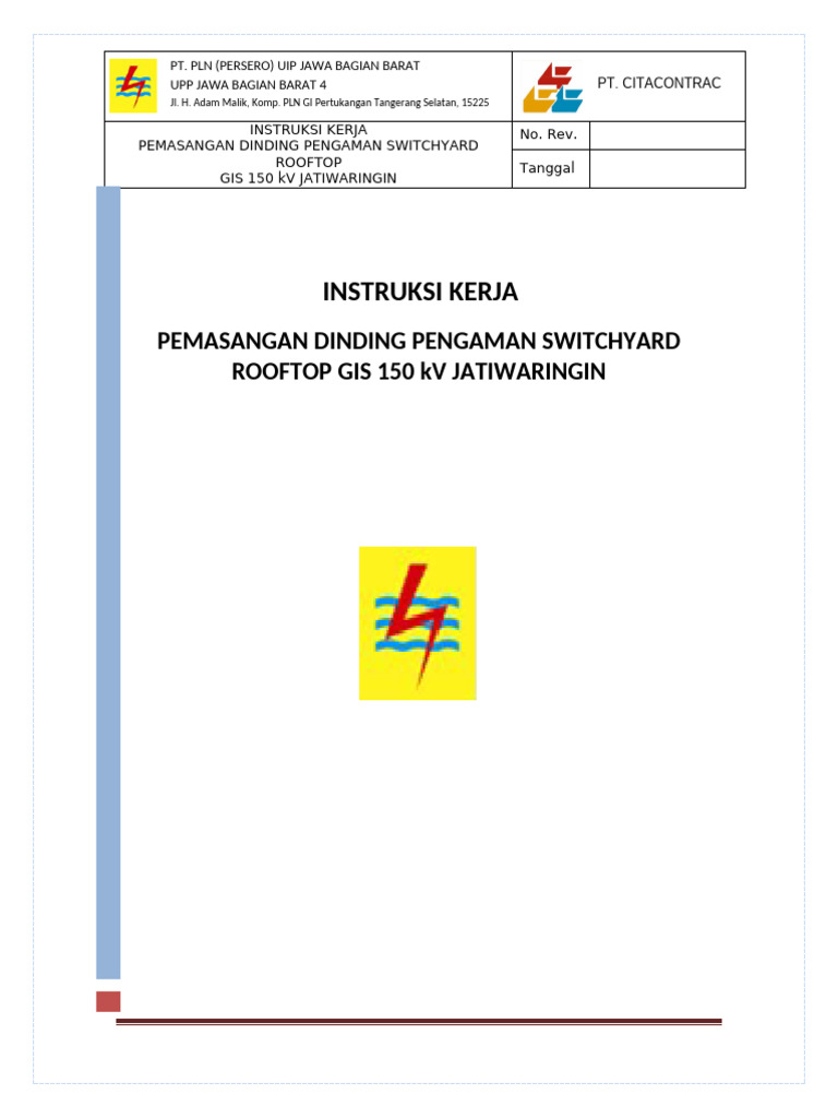 IK Pemasangan Dinding Pengaman Switchyard.doc | PDF