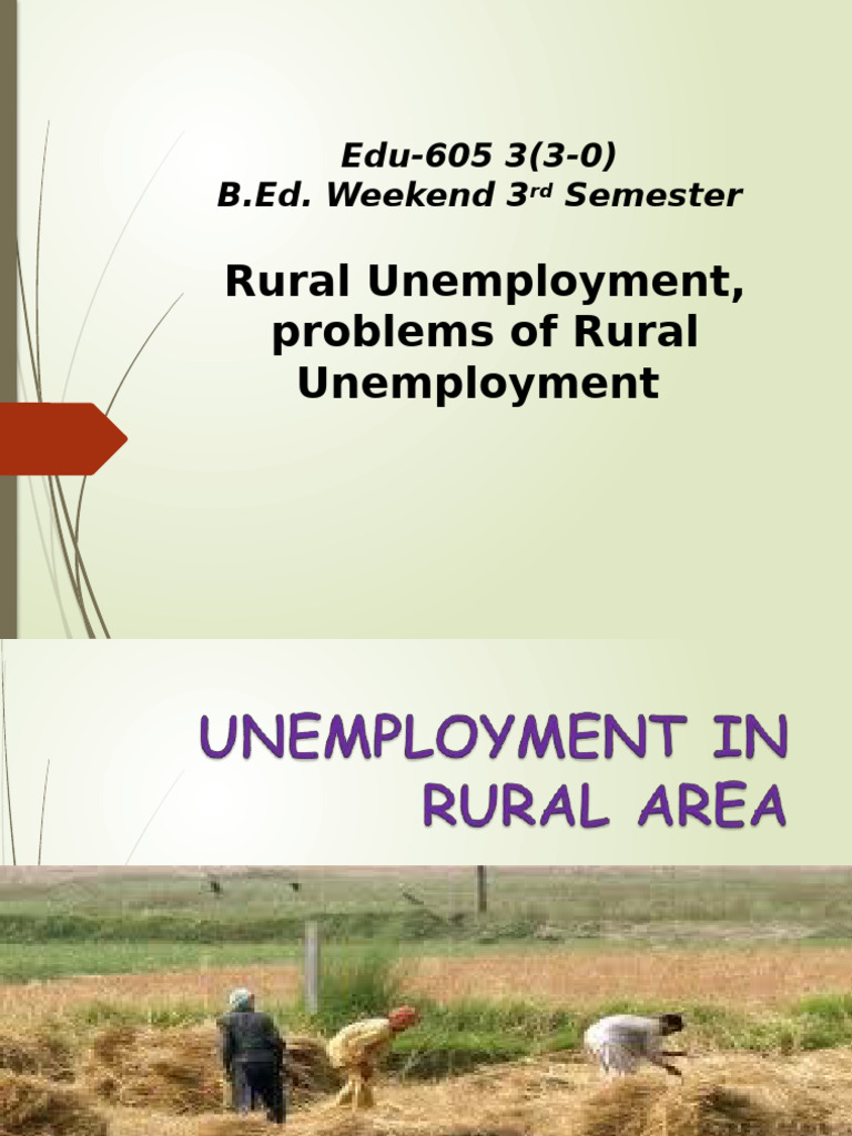 Addressing Rural Unemployment Issues | PDF | Agriculture | Unemployment