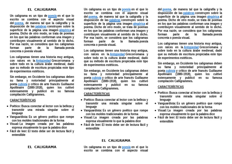 Introducción al Caligrama Visual | PDF | Poesía | Vanguardia
