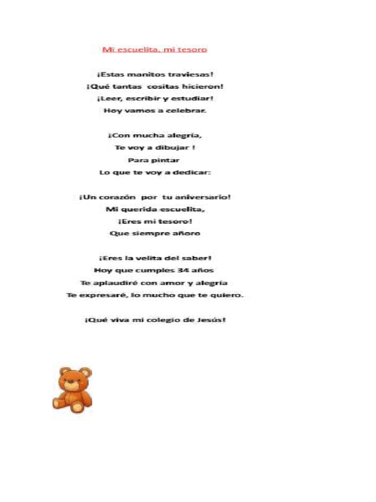 Poema A La Escuela | PDF