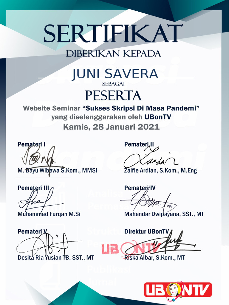 Template Peserta Webinar Pengabmas | PDF