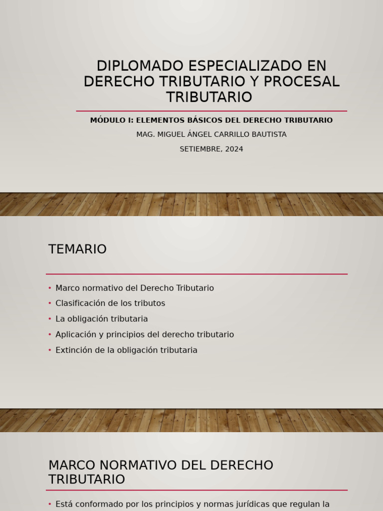 Modulo 1 Elementos Básicos de Derecho Tributario 1 | PDF | Impuestos | Pagos