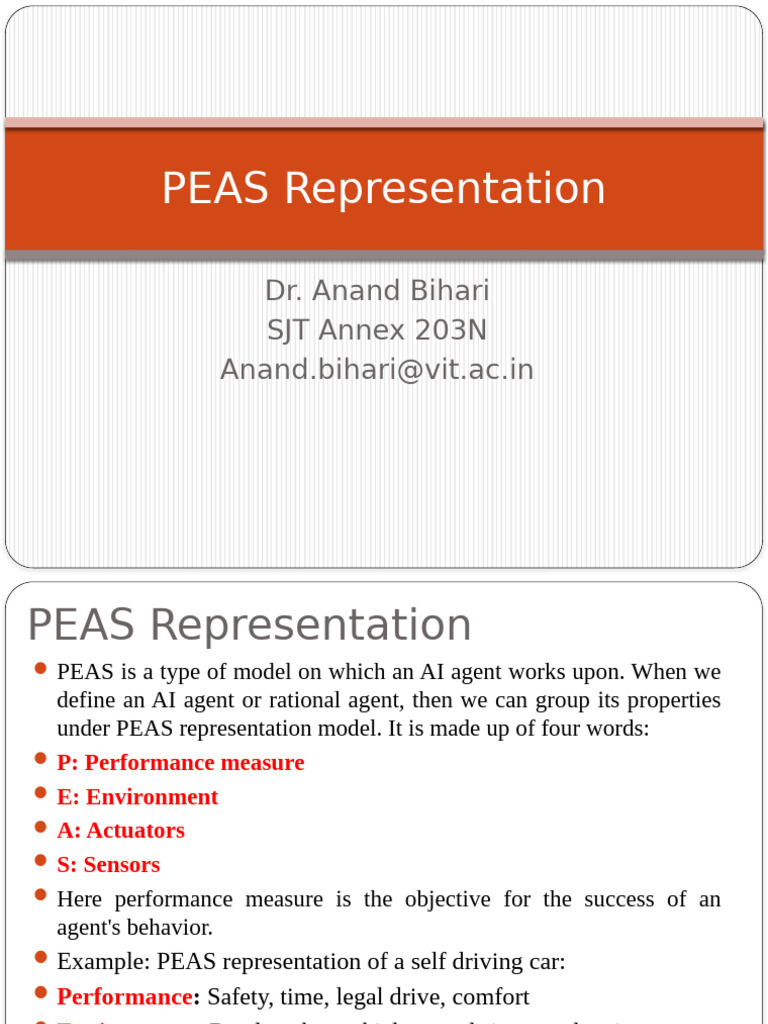 4 PEAS Representation 23-07-2024 | PDF | Determinism | Probability
