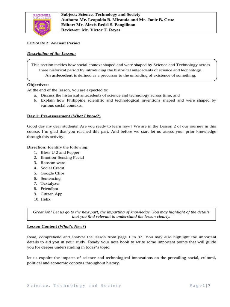 Lesson 2 Ancient Period For Review | PDF | Babylon | Wheel