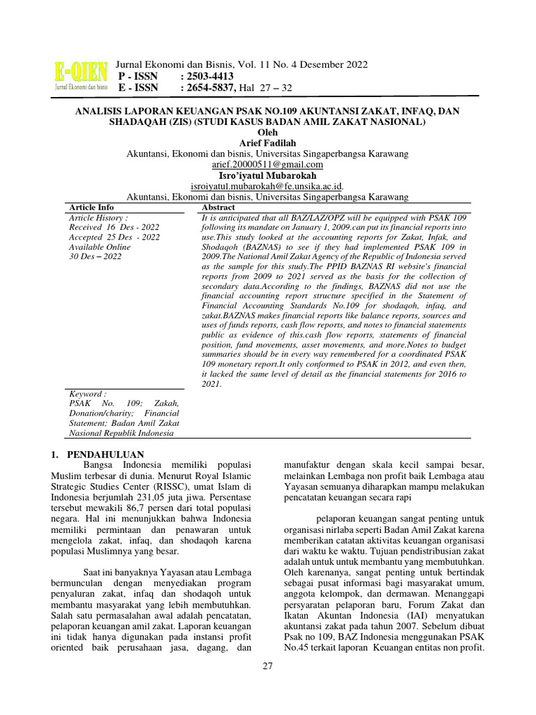 Analisis Laporan Keuangan Psak NO 109 Ak | PDF