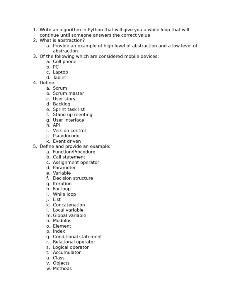 Python Programming Concepts and Definitions | PDF | Control Flow ...