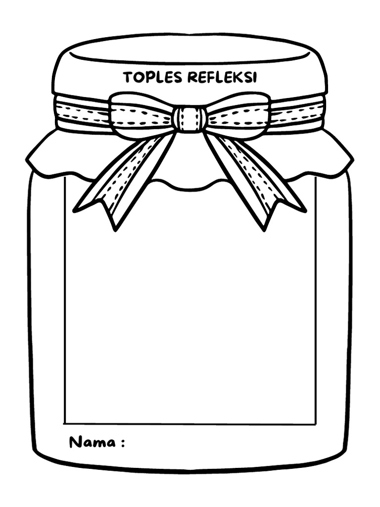 Favour Jar Worksheet in Black and White Simple Style (2) | PDF