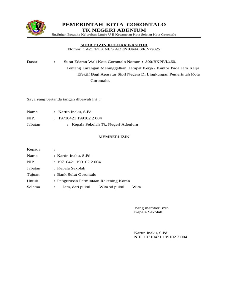 SURAT_IZIN_KELUAR_KANTOR | PDF