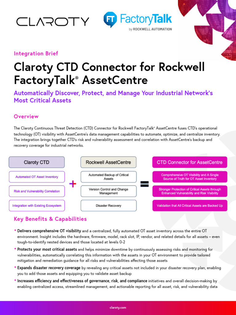 Claroty CTD Connector For Rockwell - 0115000092-dm1 | PDF | Internet Of Things | Information ...
