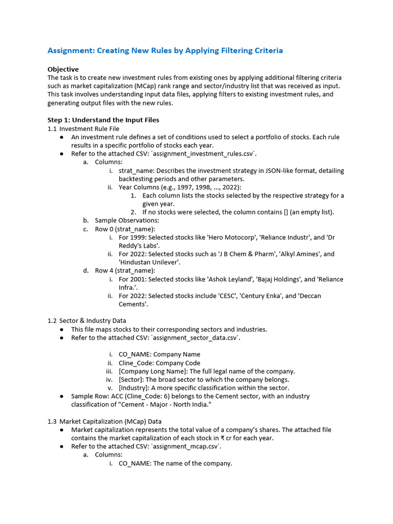 Assignment Details Quant | PDF | Comma Separated Values | Computer Programming