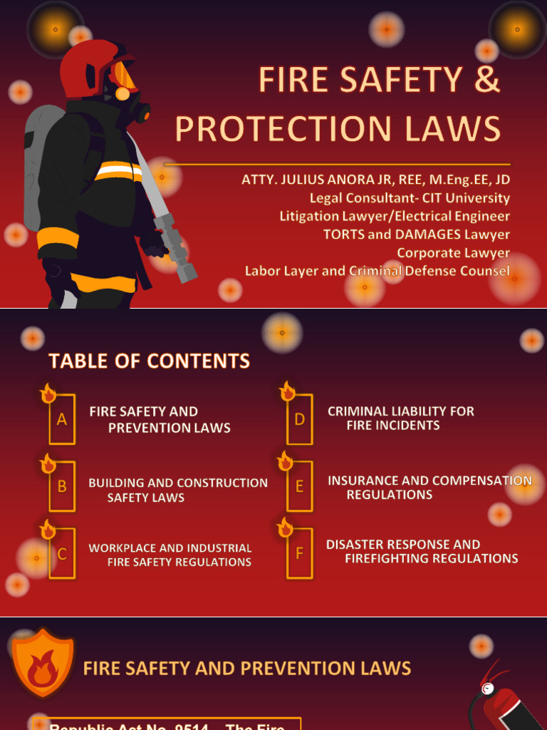 Presentation-Anora-Fire Safety | PDF | Fire Safety | Legal Liability