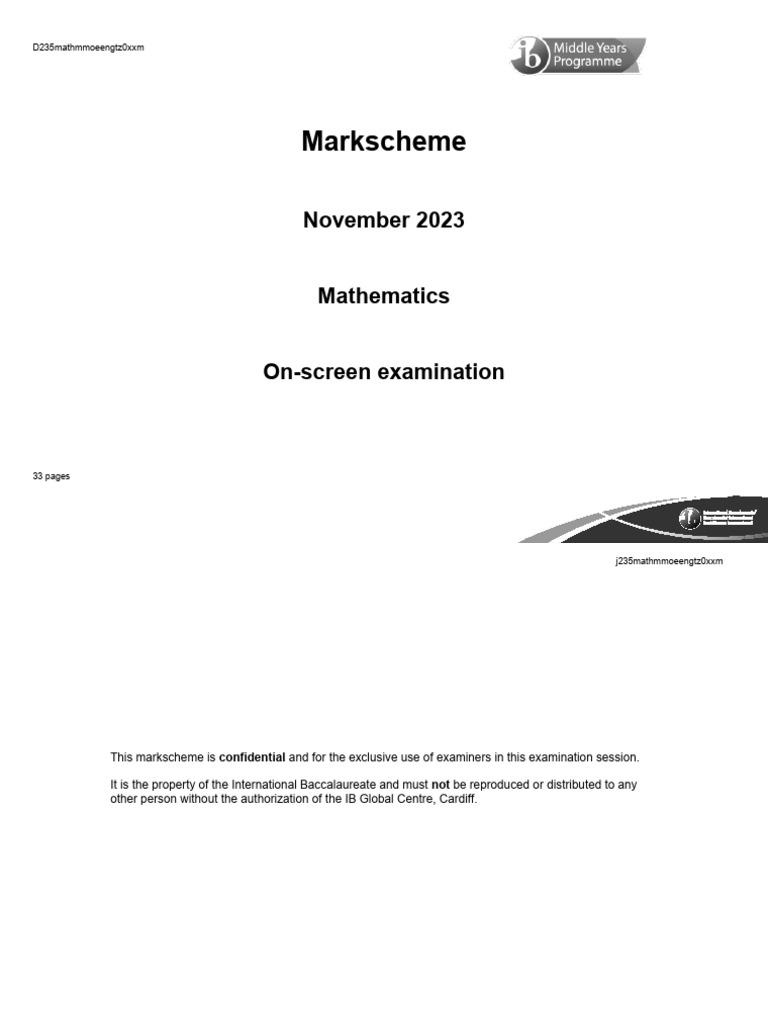 N23 Mathematics English Markscheme | PDF | Angle | Mathematics