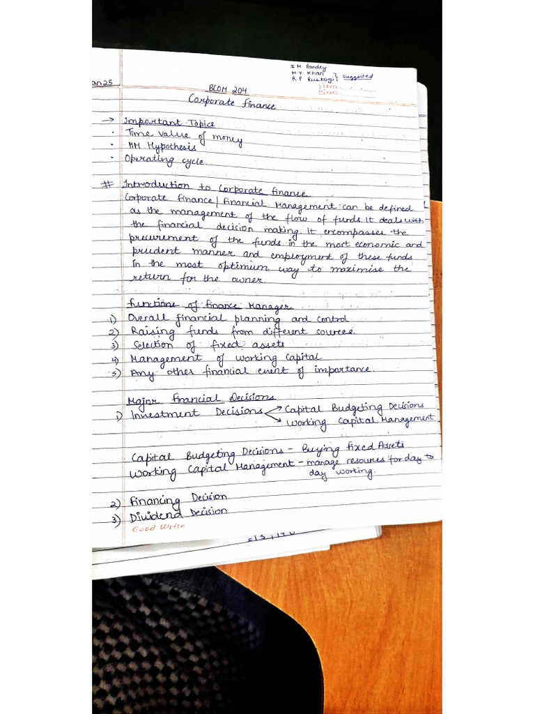 Corporate Finance Notes | PDF