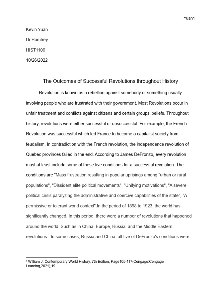 The Outcomes of Successful Revolutions Throughout History | PDF ...