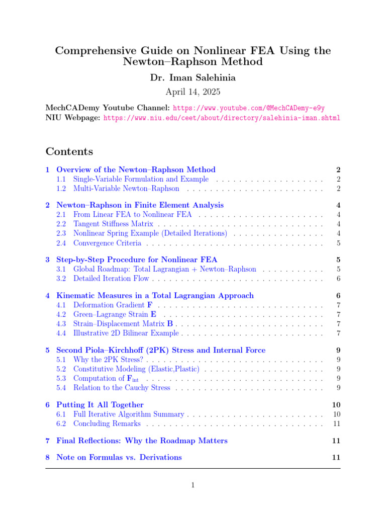 Nonlinear FEA Explained 1744683330 | PDF | Finite Element Method ...