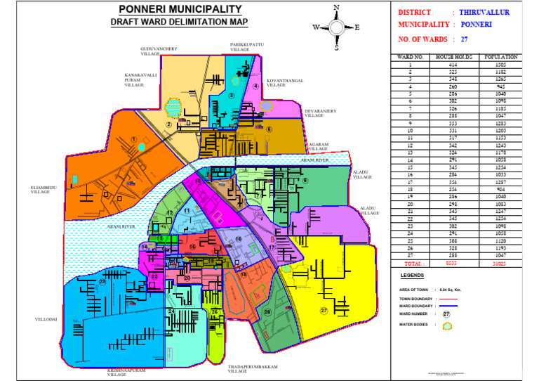 Ponneri Municipality Ward Map | PDF