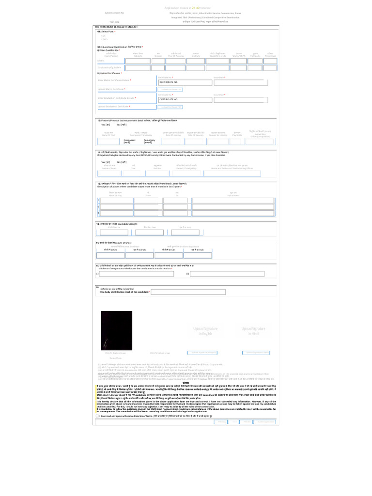 CCE PT Application Form | PDF