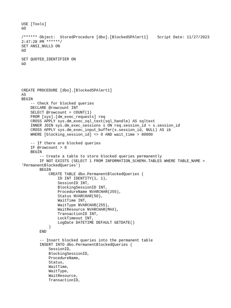 Blocking SP in Ms SQL Server. | PDF | Software | Data Management Software