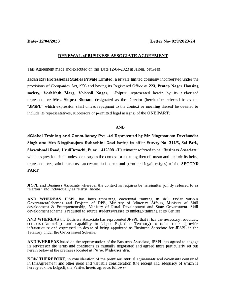 Dglobal Trainning and Consultancy Pvt. Ltd. | PDF | Indemnity | Arbitration