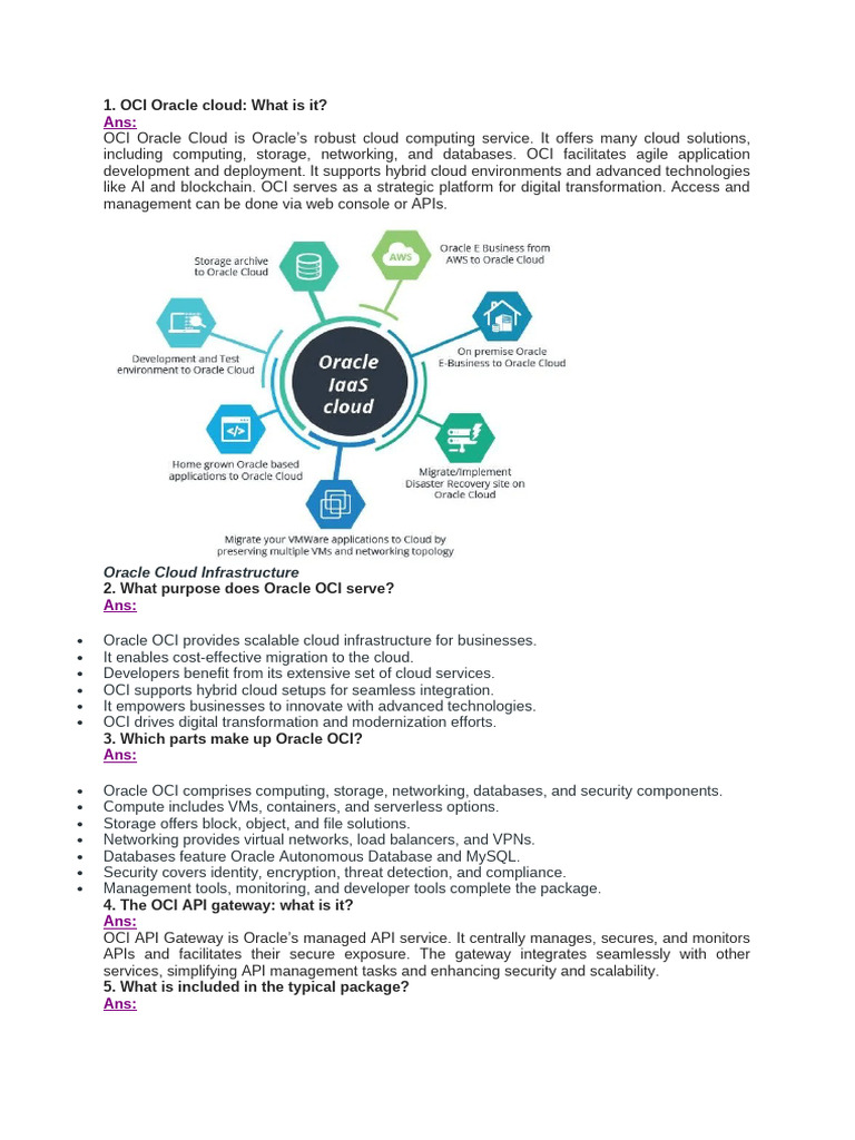 Oracle OCI Interview Questions and Answers | PDF | Cloud Computing | Databases
