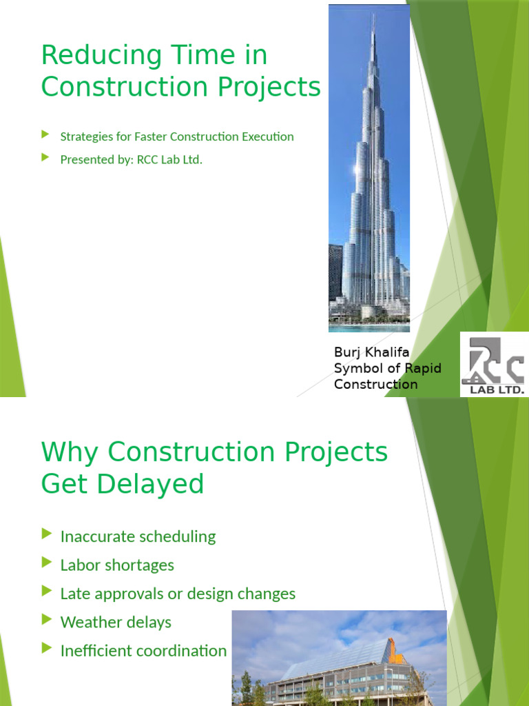 Construction Project Time Reduction Presentation3.0 | PDF | Concrete ...