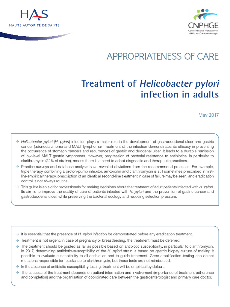 Helicobacter Pylori - Tool For Appropriate Treatment | PDF | Medical ...
