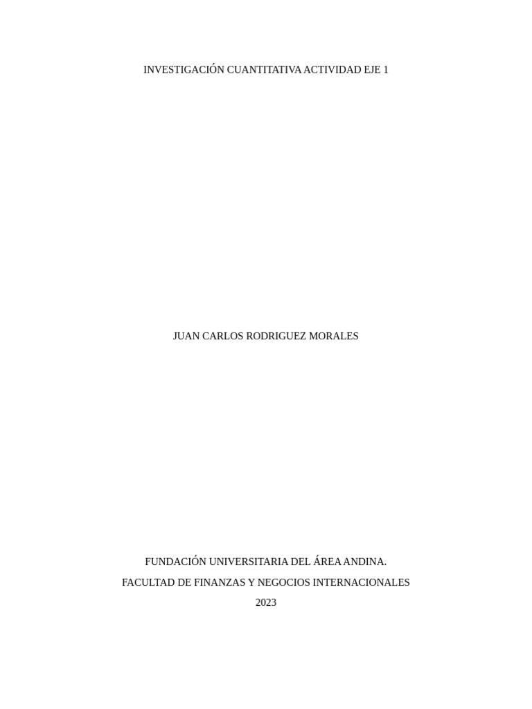Investigación Cuantitativa Actividad Eje 1 | PDF