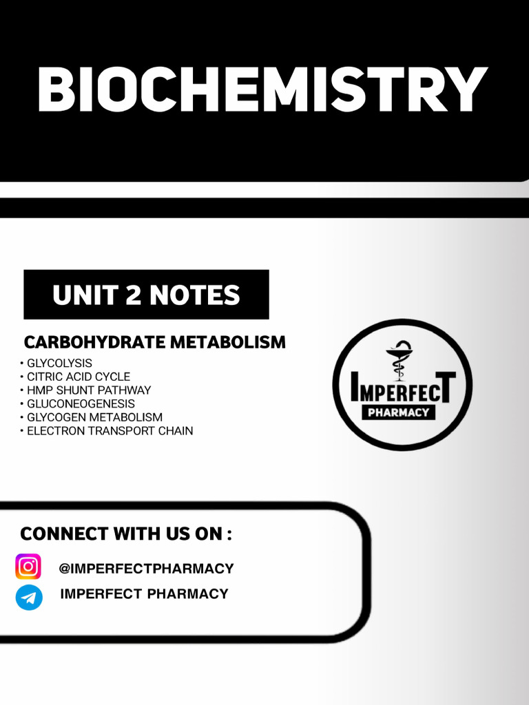 UNIT 2 Biochemistry Imperfect Pharmacy | PDF | Metabolism | Biochemistry