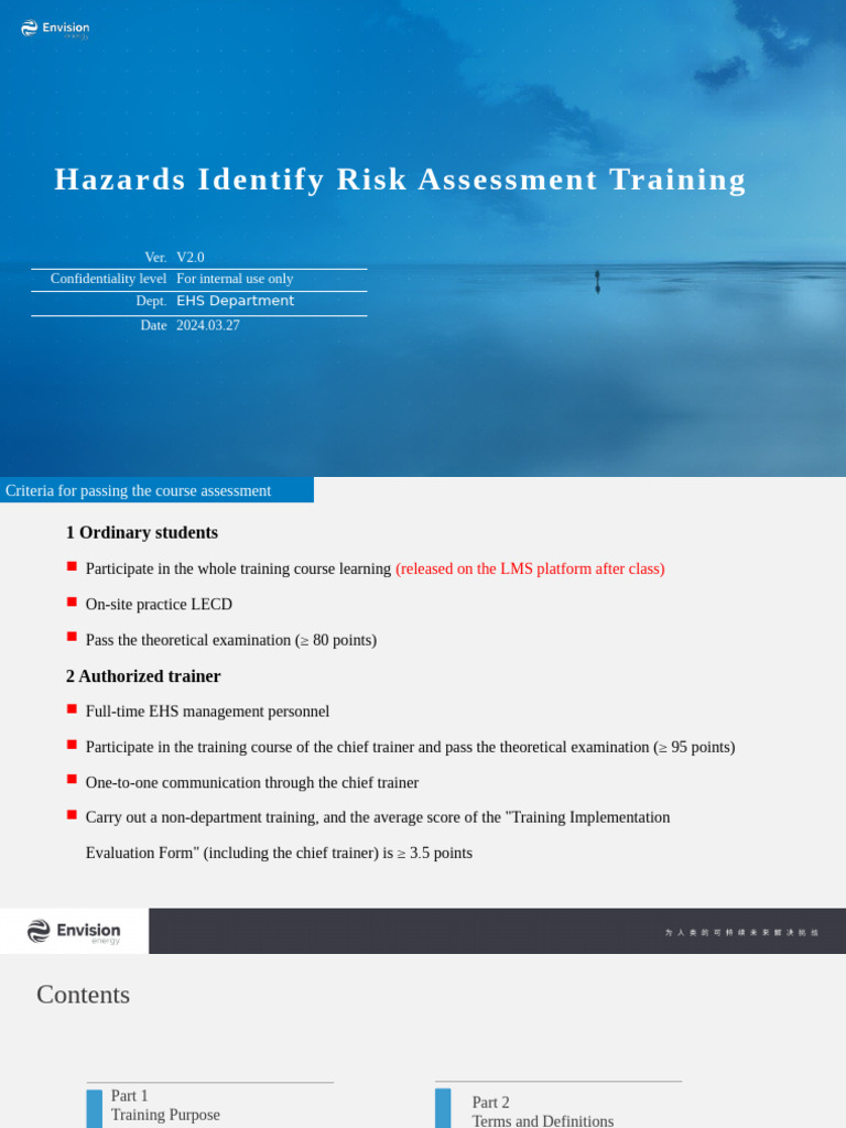 Safety Risk Assessment Training 2024-1 | PDF | Risk | Hazards