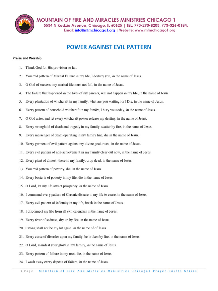 Power Against Evil Pattern | PDF | Religious Belief And Doctrine