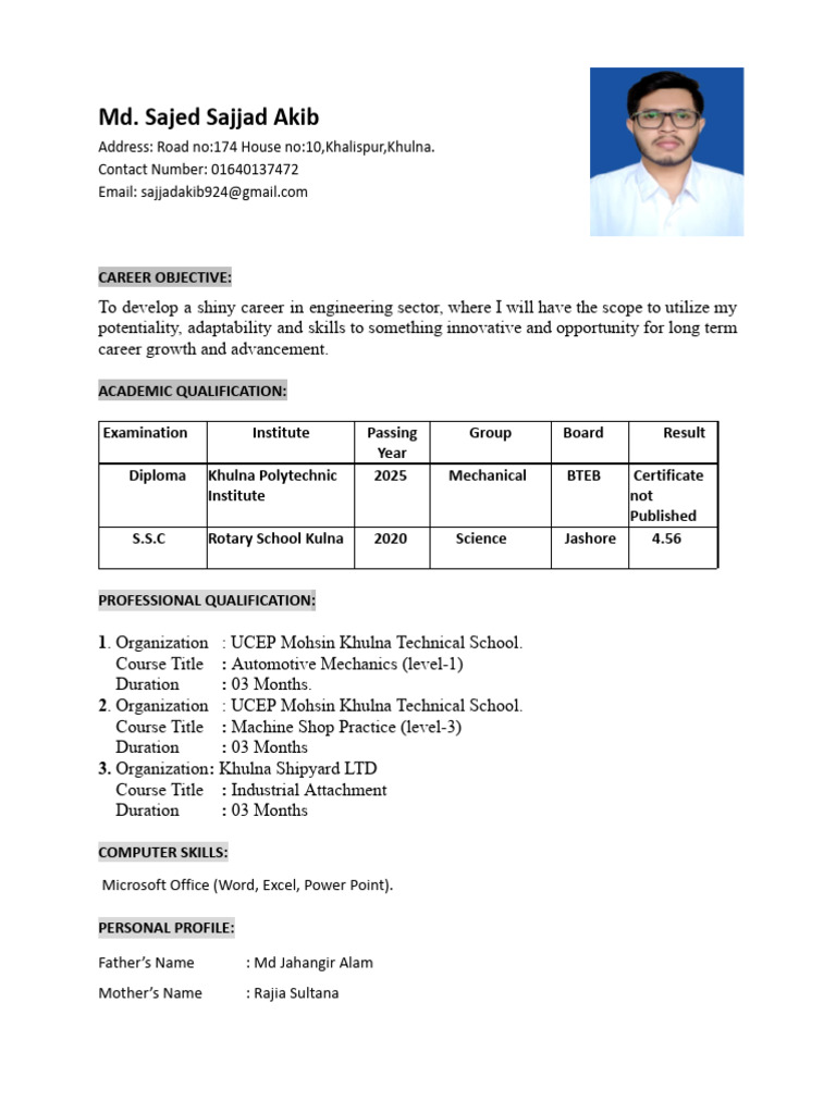 Sajed Sajjad CV | PDF