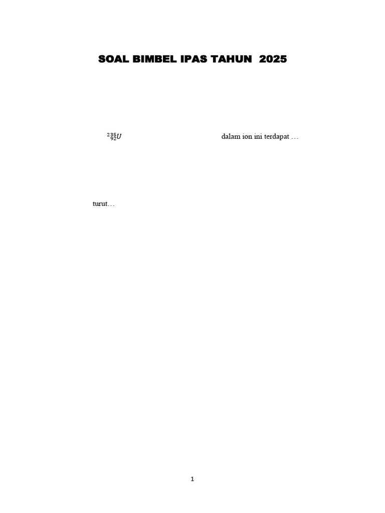 Soal Soal Bimbel Ipas 2025.fix | PDF