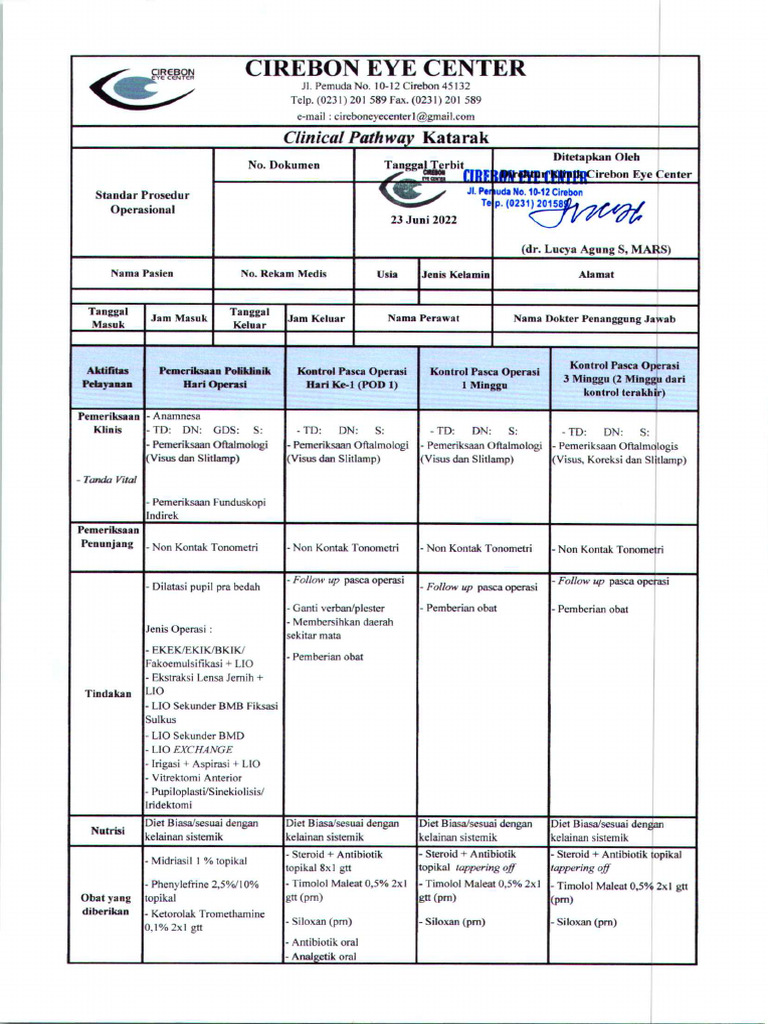 PPK Katarak Cirebon Eye Center | PDF