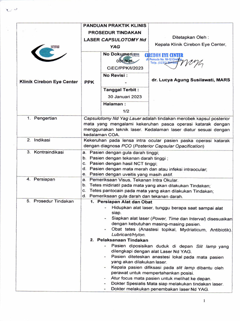 PPK Laser Capsulotomy ND Yag | PDF