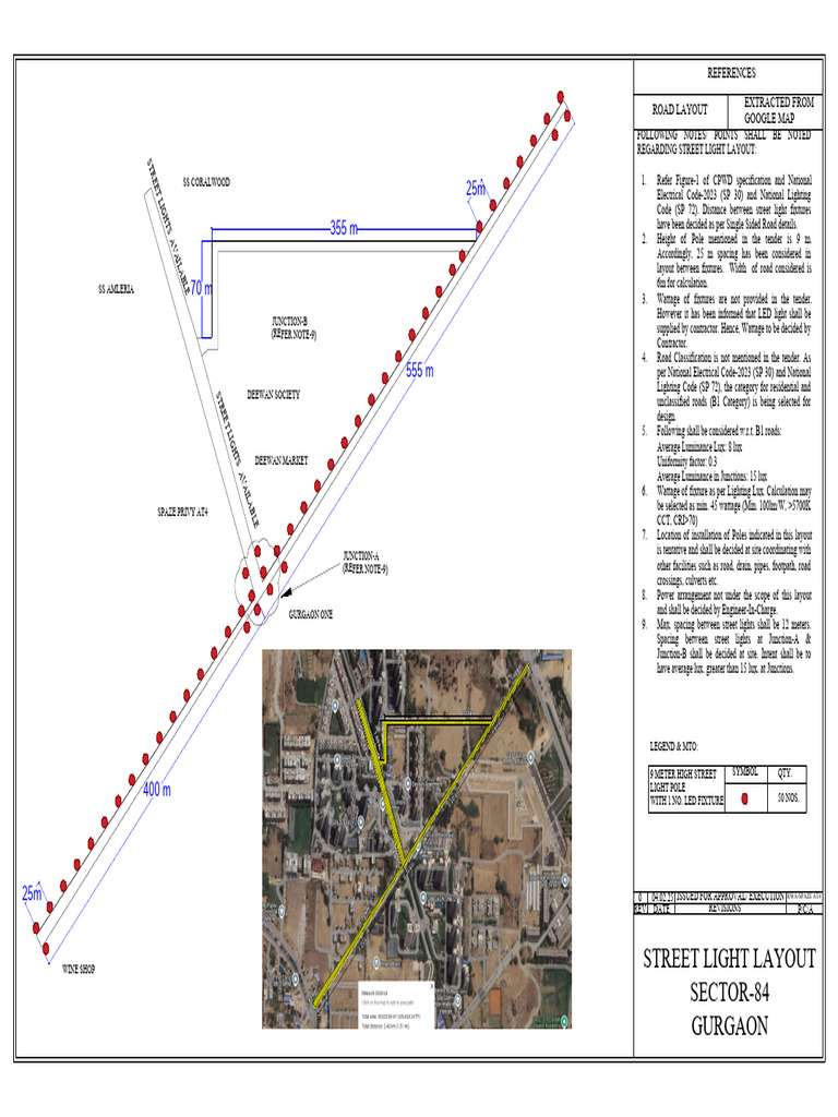 Road Street Light Layout - Sector-84 | PDF | Lighting | Light