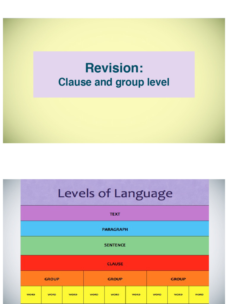 12a Revision Clause and Group Level 1pp | PDF | Sentence (Linguistics ...