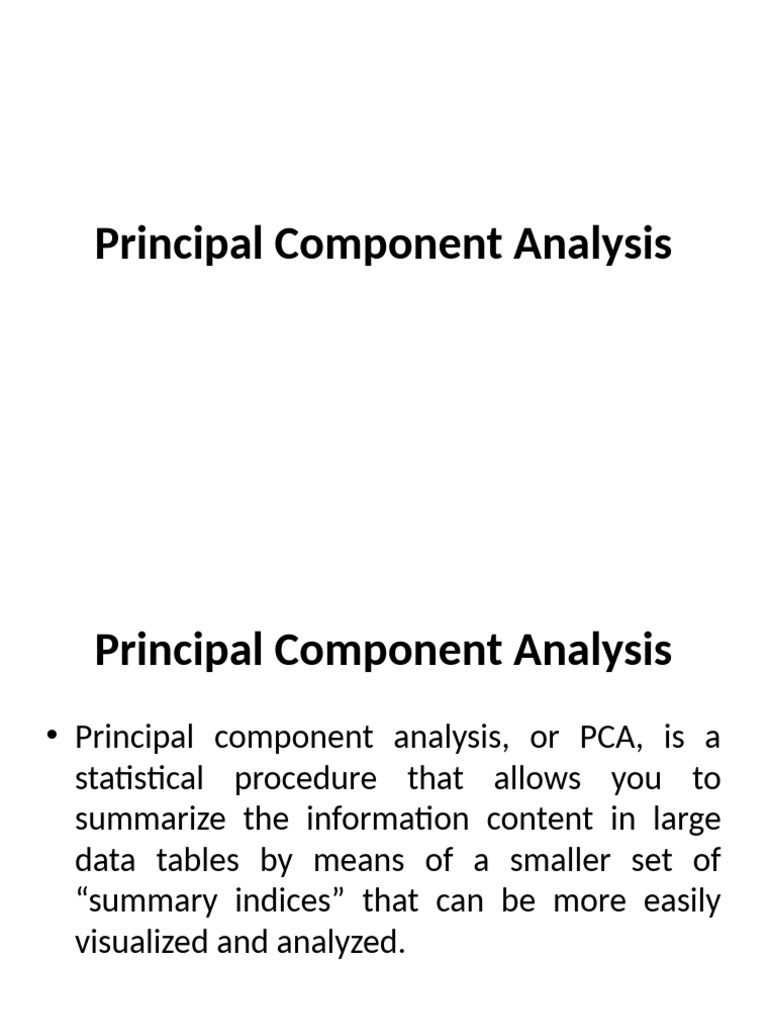 Principal Component Analysis | PDF | Principal Component Analysis | Eigenvalues And Eigenvectors
