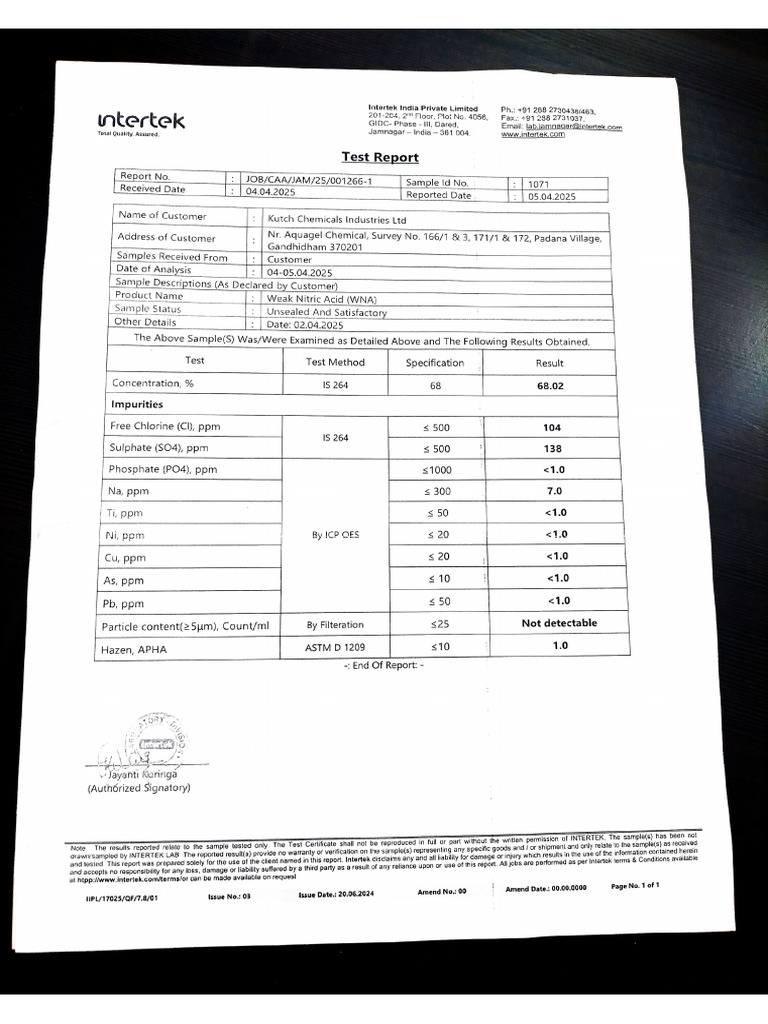 Intrrtek Test Report | PDF