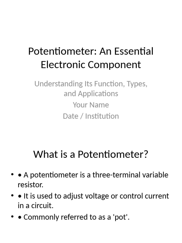 Potentiometer_Presentation | PDF