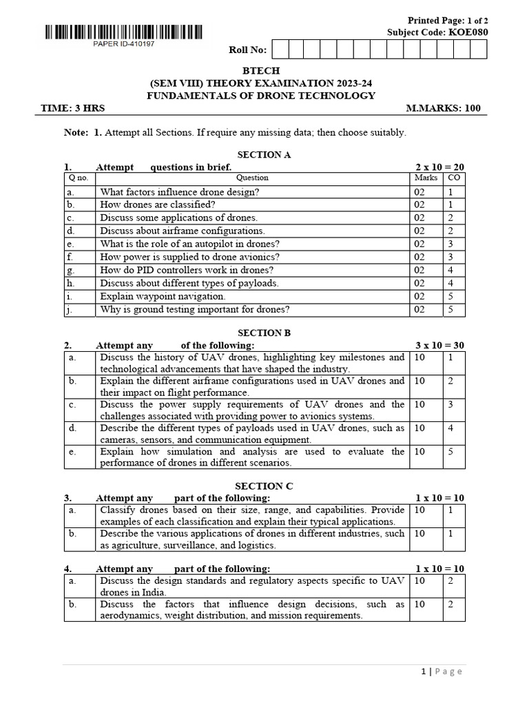 Koe080 Fundamentals of Drone Technology | PDF | Unmanned Aerial Vehicle ...