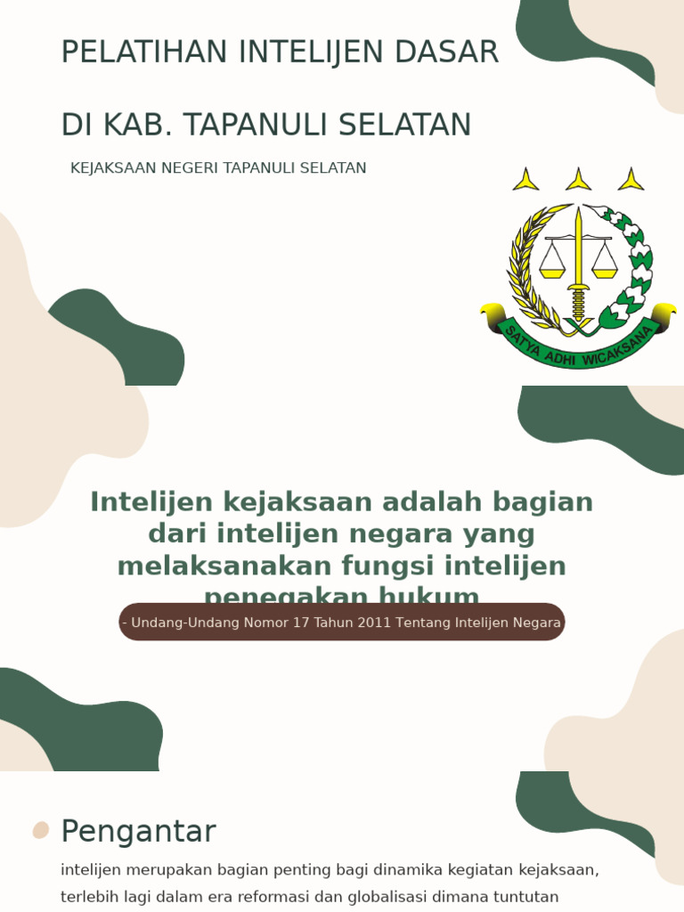 Pelatihan Intelijen Dasar Kejaksaan | PDF