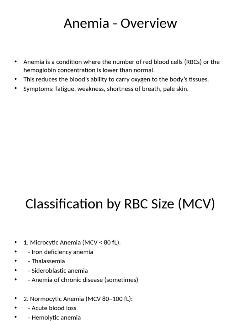 Anemia Types and Causes Explained | PDF