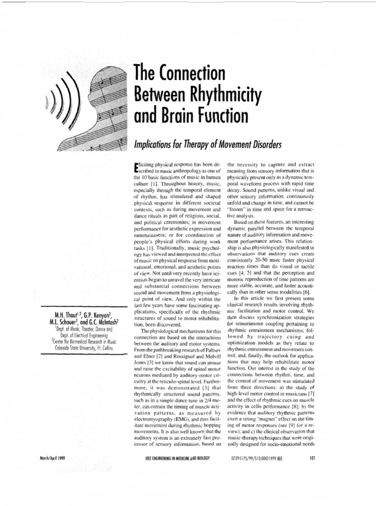 The_connection_between_rhythmicity_and_brain_function | PDF | Rhythm | Motor Control