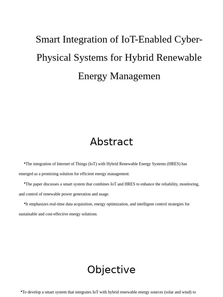 Smart Integration of IoT-Enabled Cyber-Physical Systems For Hybrid | PDF | Internet Of Things ...
