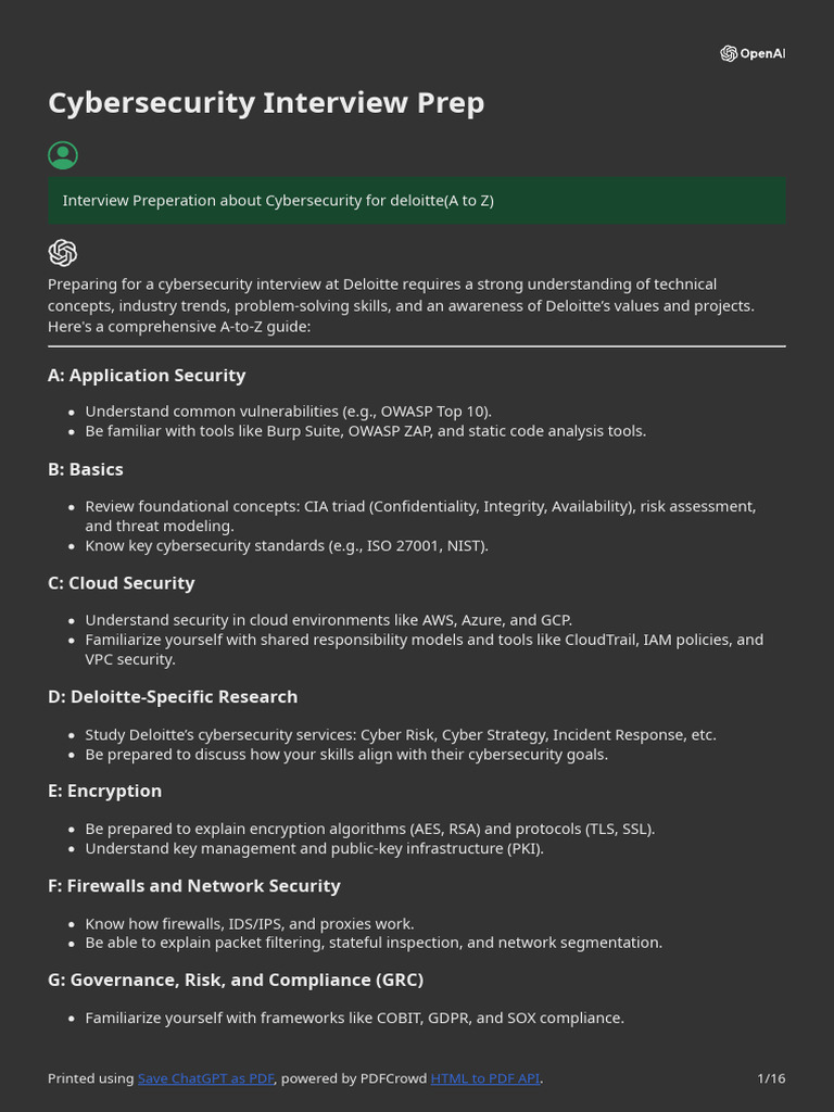 Cybersecurity Interview Prep | PDF | Computer Network | Security