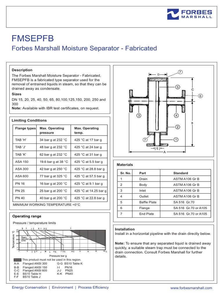 Forbes Marshall Fabricated Moisture Separator | PDF | Energy Technology