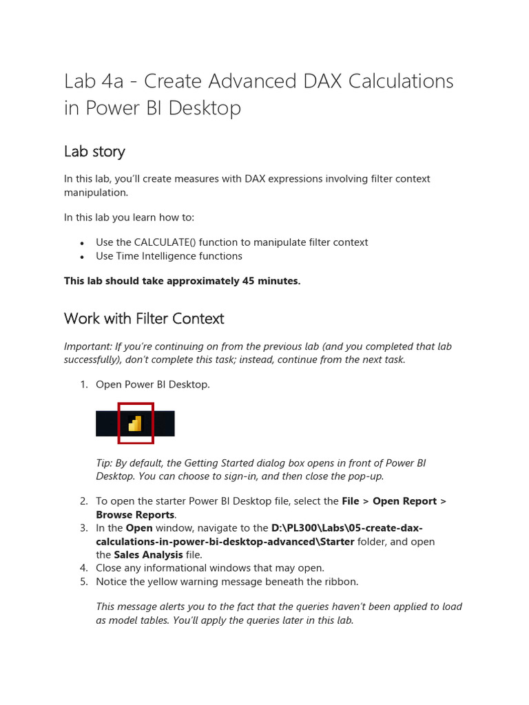 Advanced DAX Calculations in Power BI | PDF | Matrix (Mathematics ...