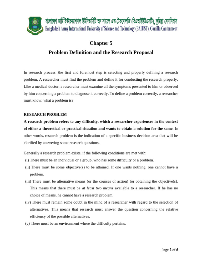 5 Problem Definition Research Proposal (1) | PDF | Experience | Theory